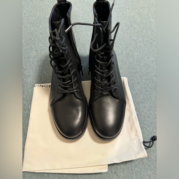 Vince | Shoes | New With Box Vince Leather Boots Size Usa 65m Black ...
